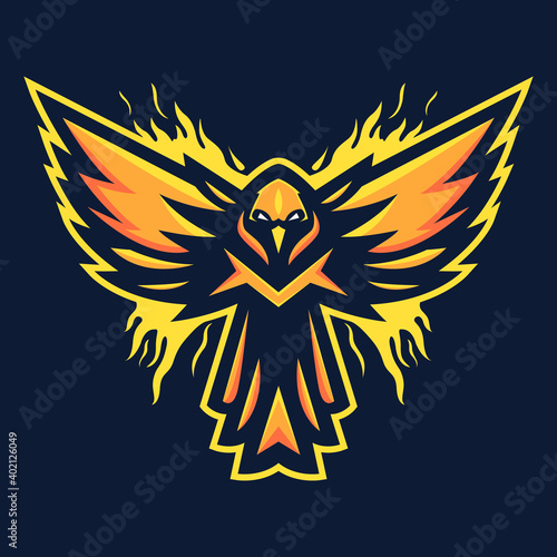 Phoenix mascot logo e-sport vector illustration. Phoenix mascot ...