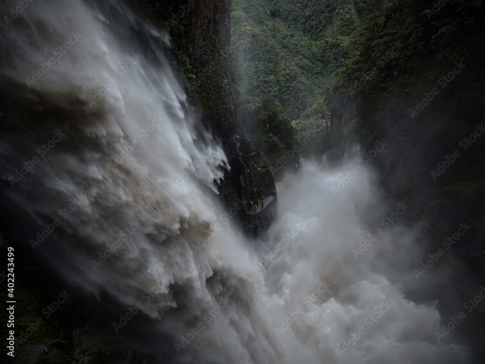 Pailon del diablo Devils Cauldron highest waterfall Rio Pastaza river ...