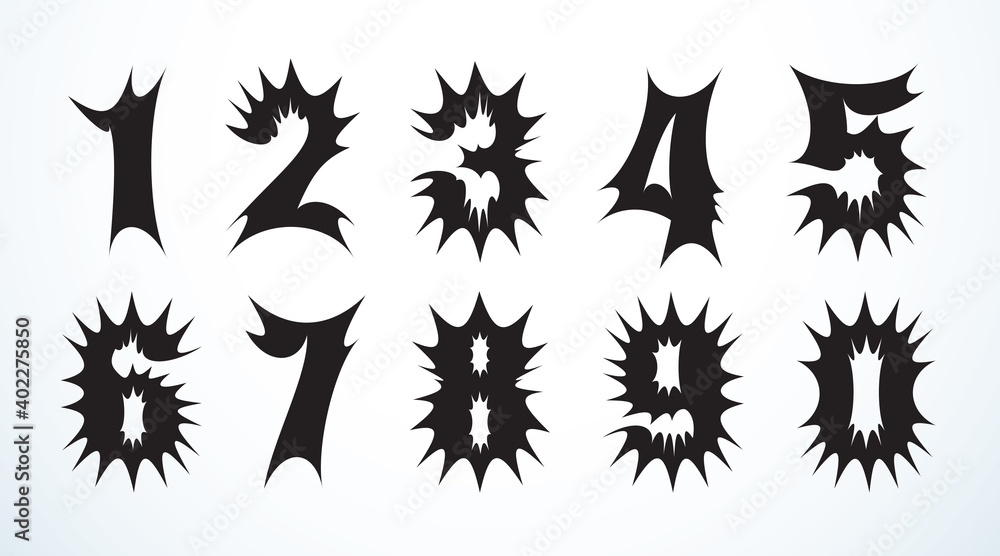 Vector drawing font isolated on white background. Uppercase and ...