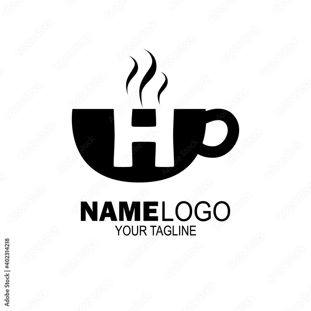 initial Letter H logo design. for coffee shop and company logos. vector ...