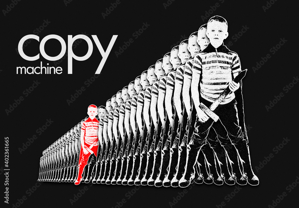 Copy Machine Clone Effect Mockup Stock Template | Adobe Stock