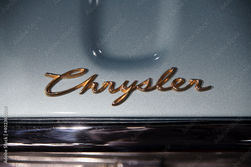 Bucharest, Romania - January 11, 2019: Crysler logo on a Chrysler New ...