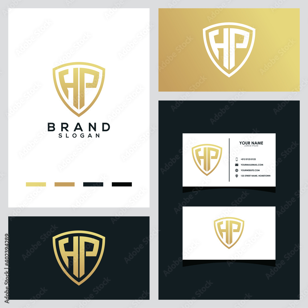 HP letter shield logo concept designs Stock Vector | Adobe Stock
