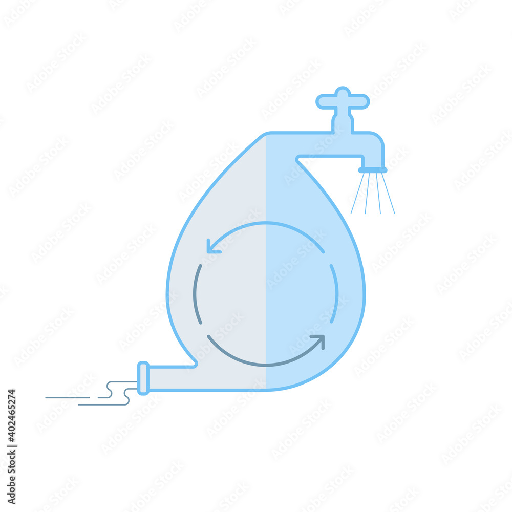 Stock-Vektorgrafik „Water drop shape divided into two parts of ...