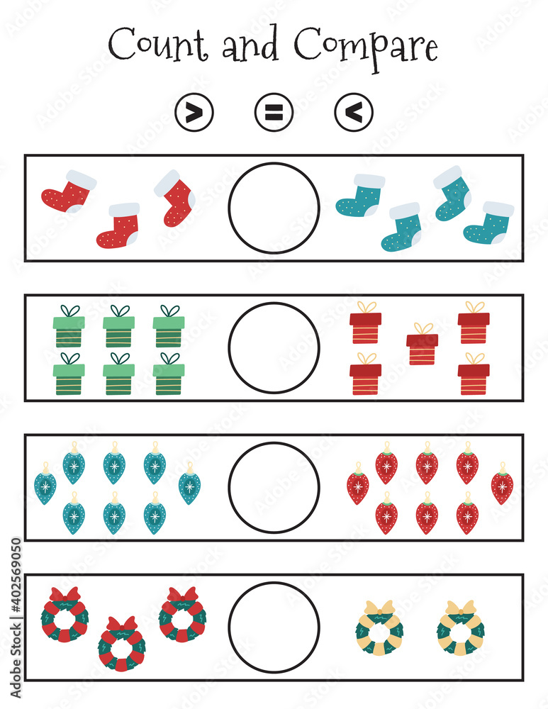 Christmas educational worksheet for preschool and school children ...