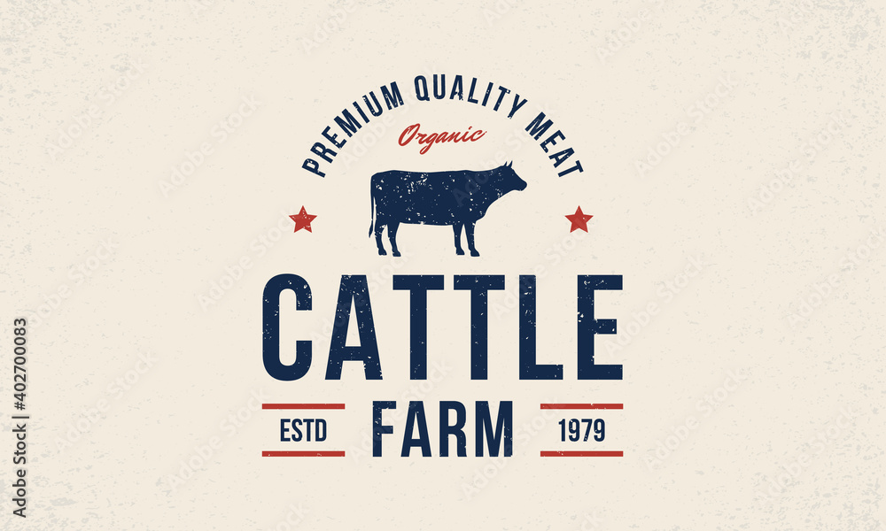 Cattle farm logo. Cattle farm trendy logo, emblem, poster with cow ...
