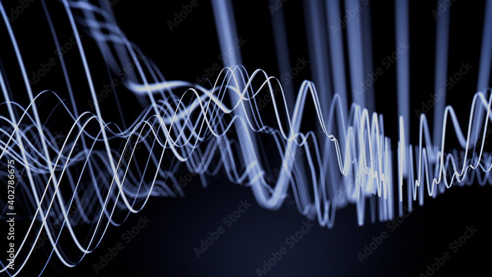 Sound Wave Vizualisation concept. Music audio frequencies represented ...