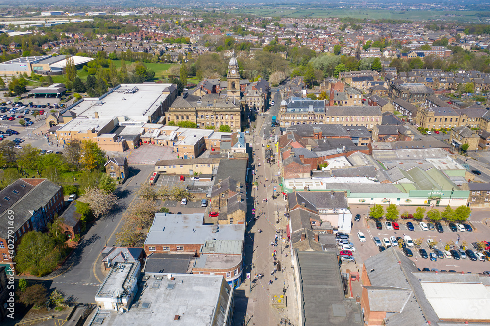 Aerial photo of the village of Morley in Leeds, West Yorkshire in the ...