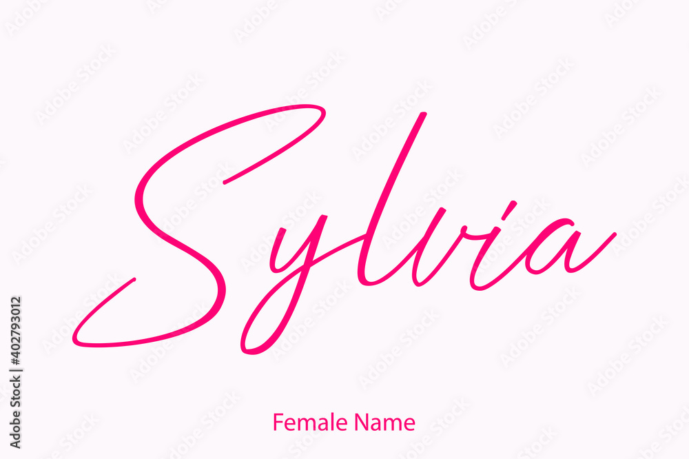 Female name "Sylvia"- in Stylish Lettering Cursive Calligraphy Pink ...
