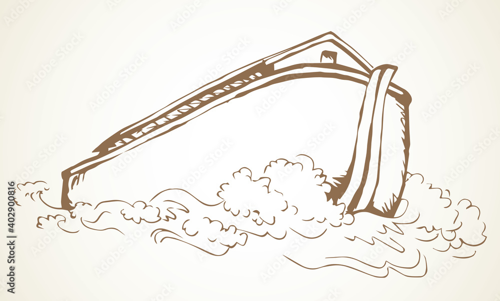 Biblical Noah's Ark. Vector drawing Stock Vector | Adobe Stock