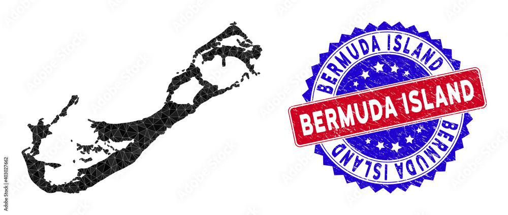 Stock-Vektorgrafik „Bermuda Island map polygonal mesh with filled ...