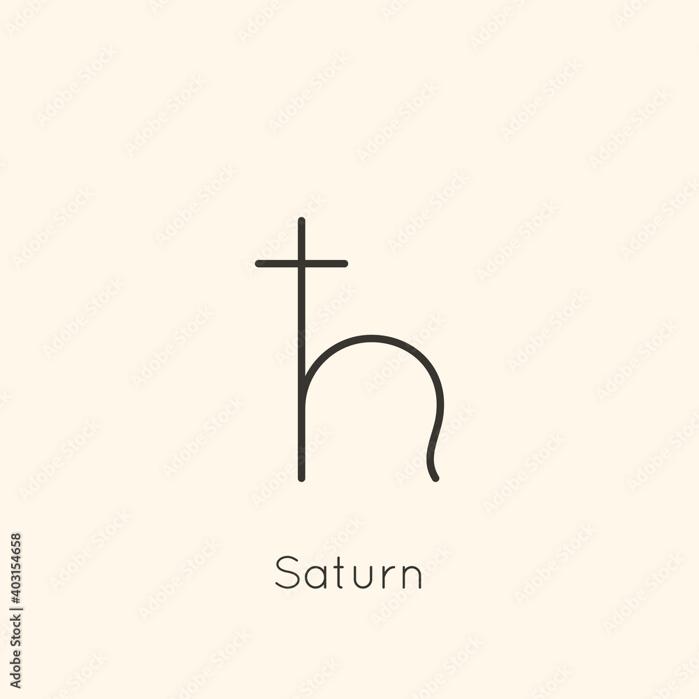 Saturn Planet Symbol Icon in Minimal Liner Trendy Style. Vector ...