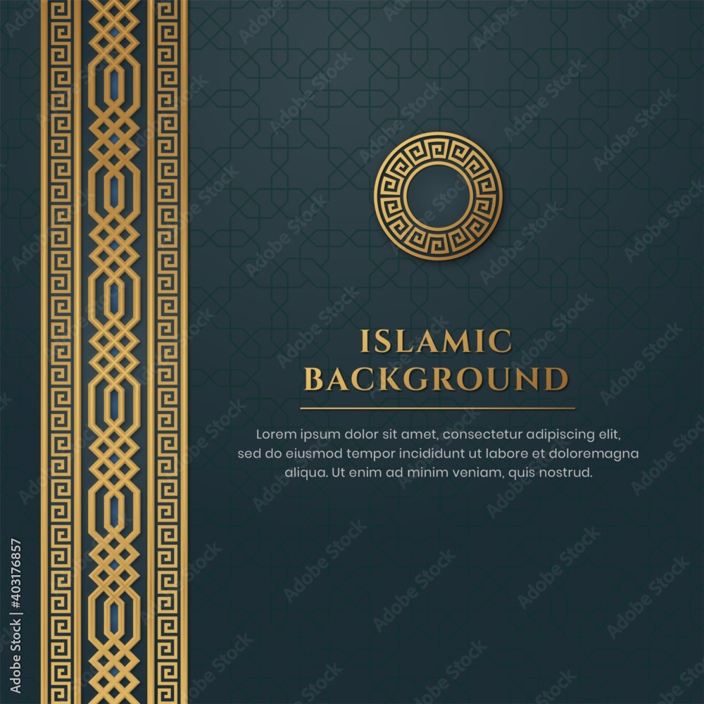 Islamic Arabic Blue Luxury Arabesque Pattern Background with Elegant ...