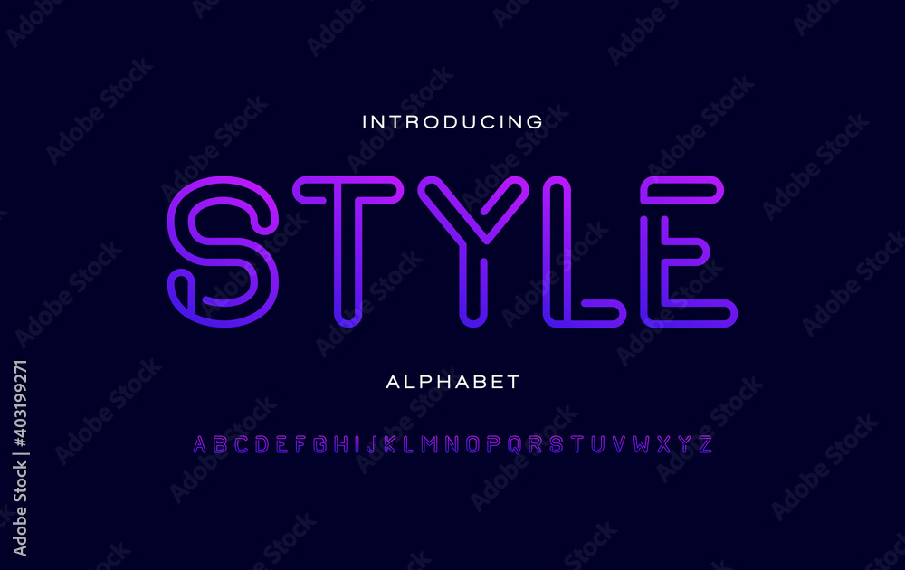 Line alphabet fonts. Typography for a design, poster, banner, etc ...