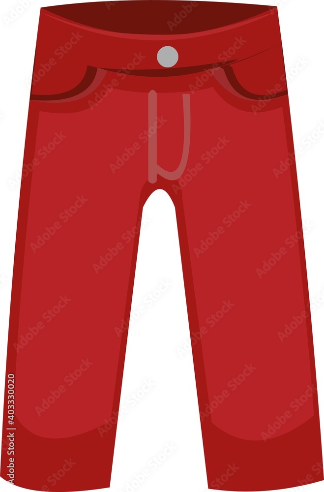Vector emoticon illustration of a red pants Stock Vector | Adobe Stock