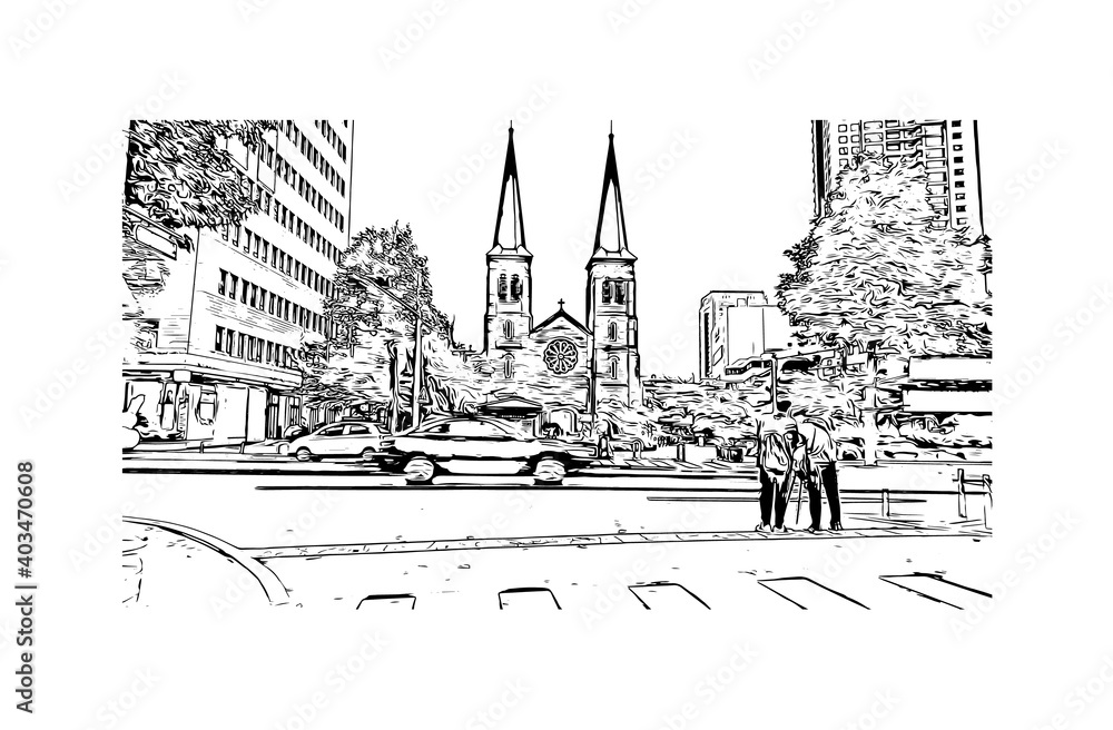 Building view with landmark of Daegu is the city in South Korea. Hand ...