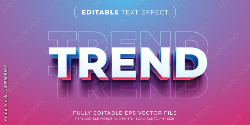 Editable text effect in modern trend style Stock Vector | Adobe Stock