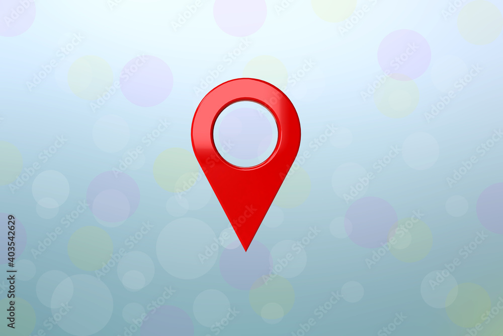 Pin a shiny red arrow Concept of landmark needle tagging to create a ...