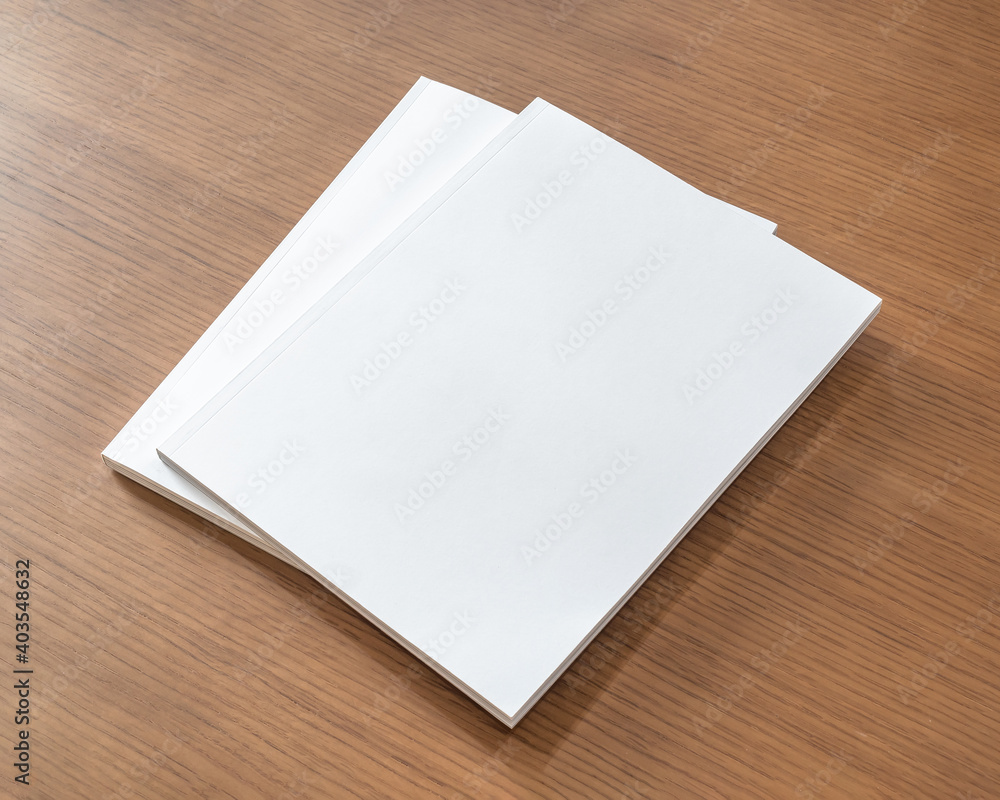 Book mockup with blank white front cover page a4 paperback mock up for ...