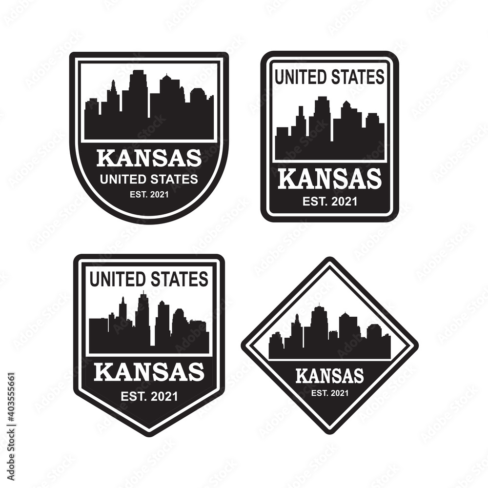 kansas skyline silhouette vector logo Stock Vector | Adobe Stock