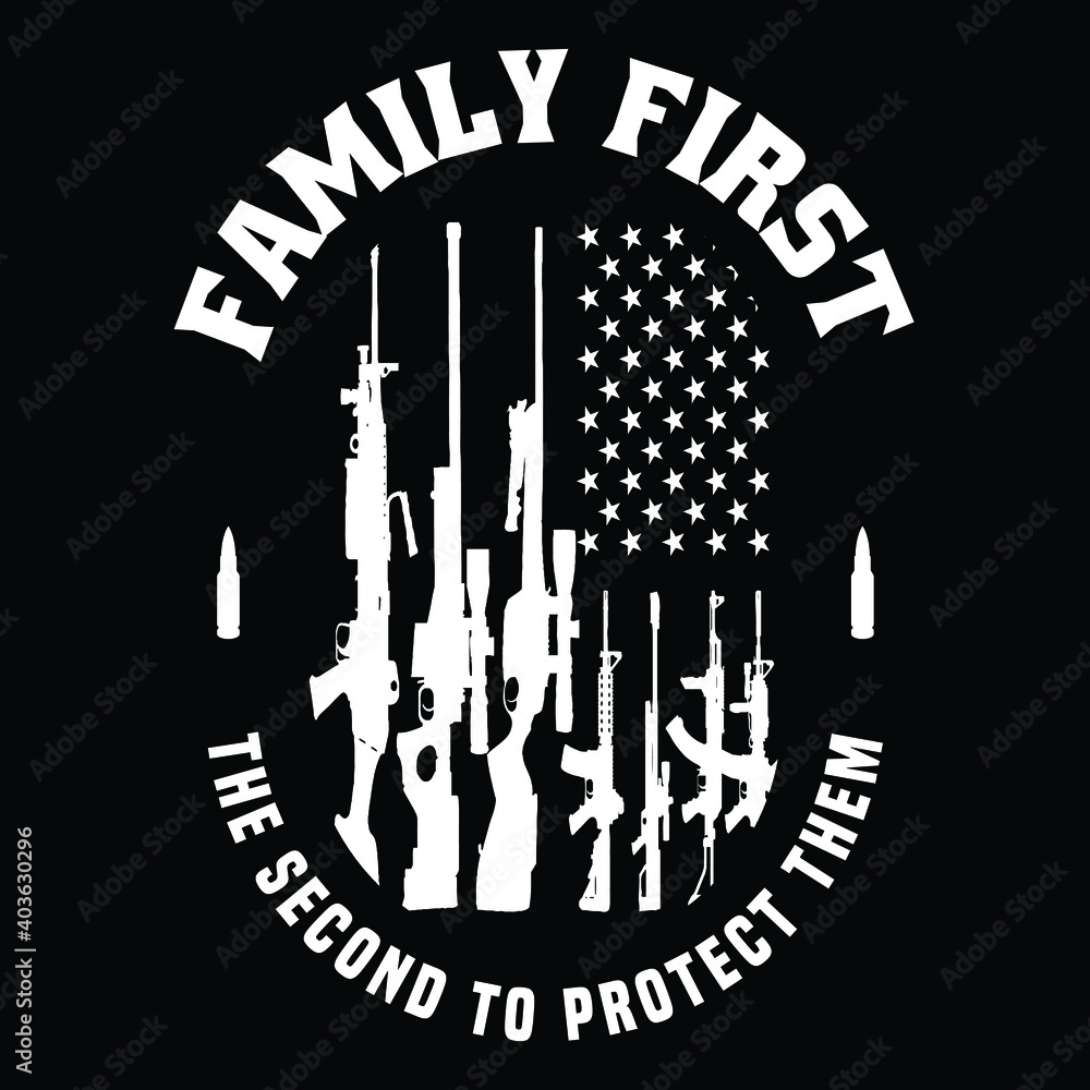 2nd Amendment Illustration showing the USA Flag made out of Rifles ...