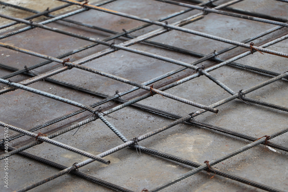 Selective focus of Screw thread steel bar framework in the construction ...