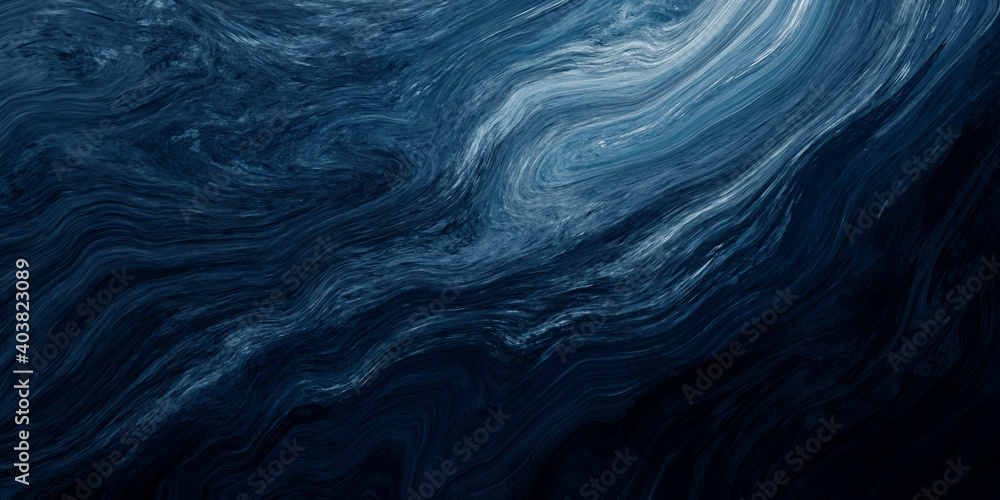 Dark Blue Abstract Painting