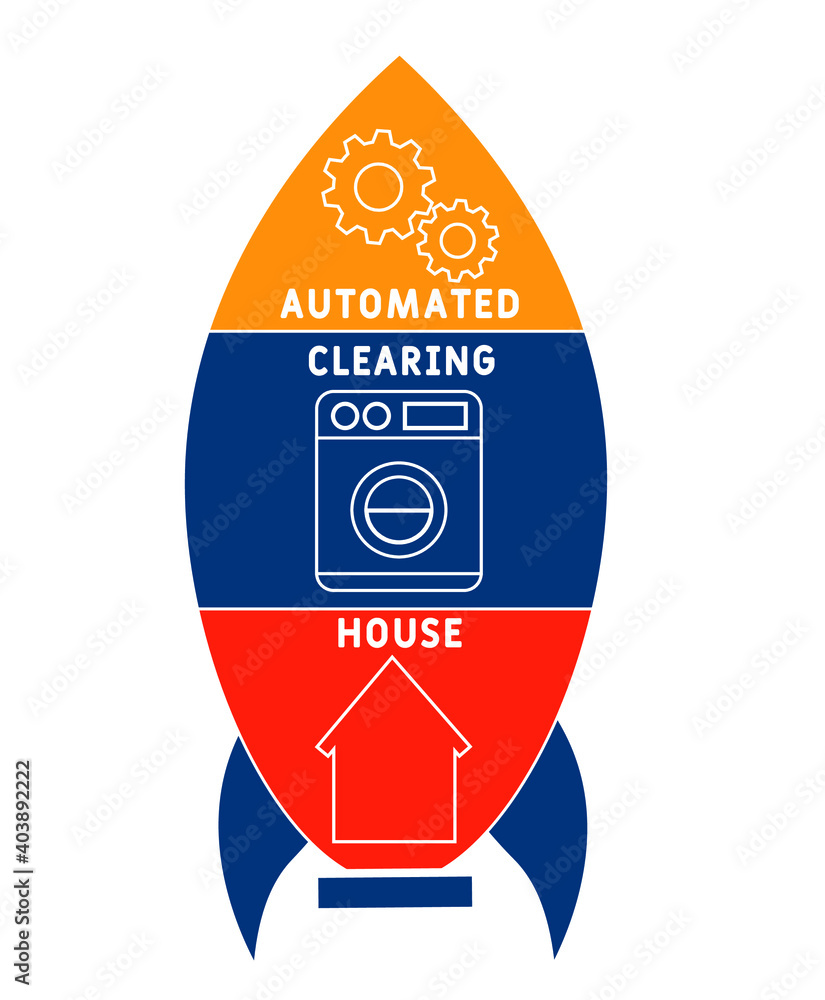 ACH - Automated Clearing House acronym. business concept background ...