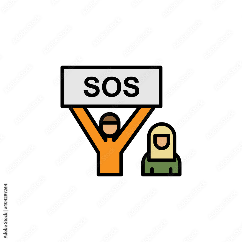 refugee sos migration outline icon. element of migration illustration ...
