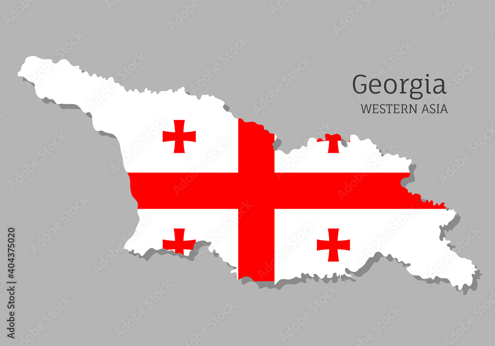 Map of Tbilisi with national flag. Highly detailed editable map of ...