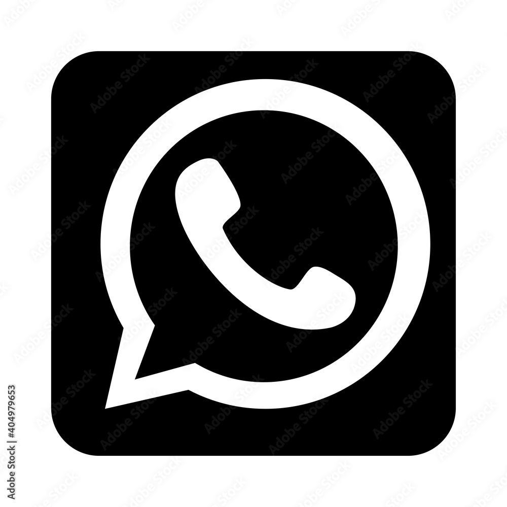 WhatsApp logo symbol icon, silhouette design Stock Vector | Adobe Stock