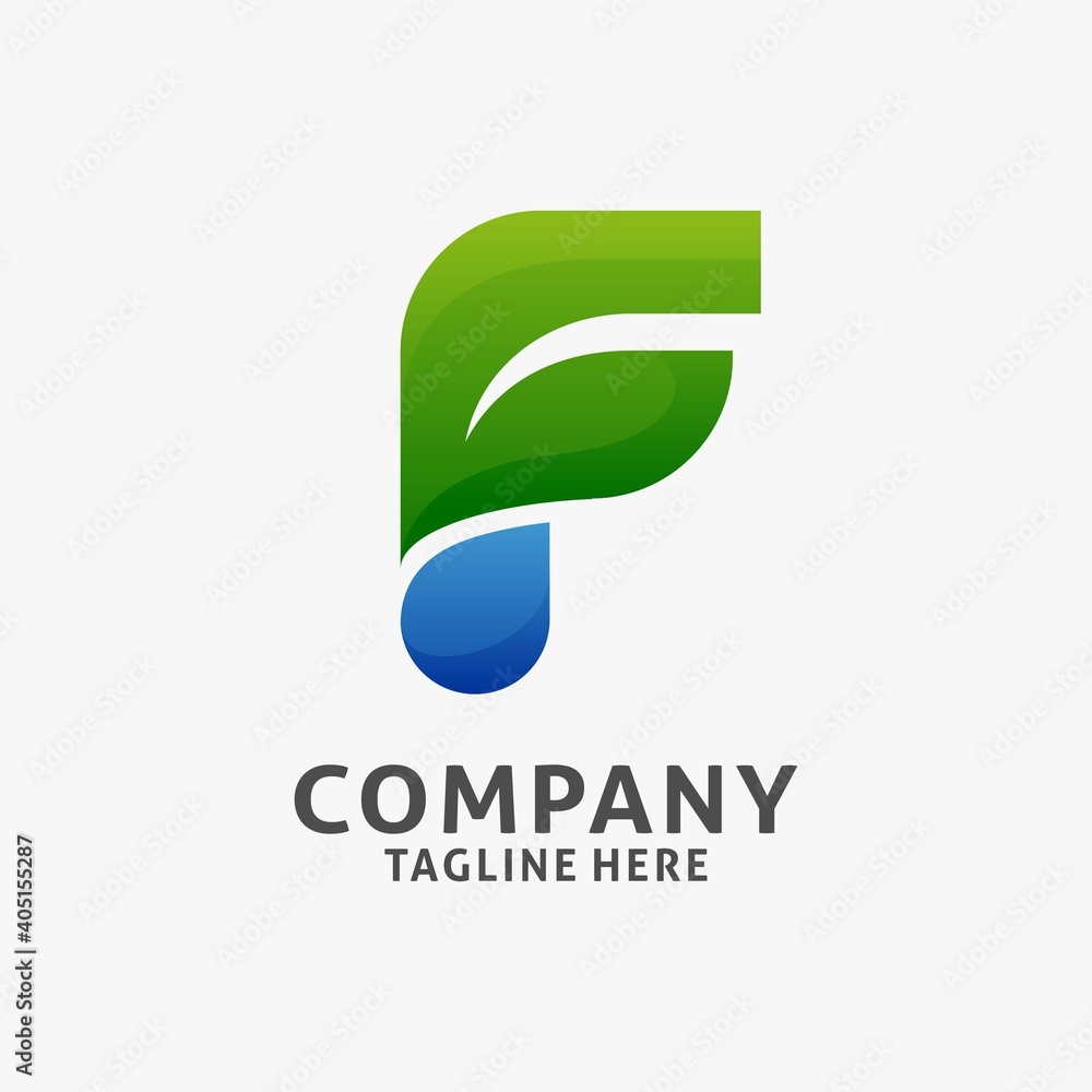 Letter F leaf logo design Stock Vector | Adobe Stock
