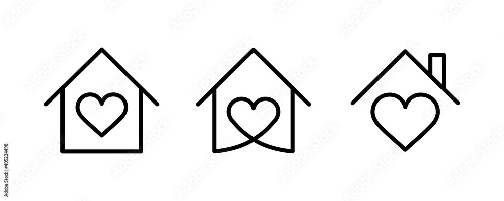 House with heart shape icon , love home symbol, vector illustration ...