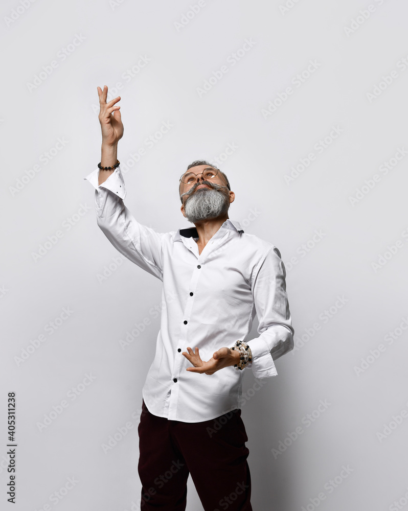 Photo Stock Hopefully. The bearded man folded his hands in prayer ...