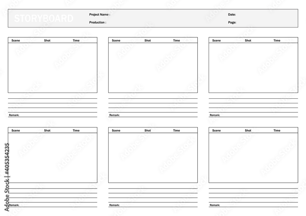 Film or Animation storyboard. Design template on white background ...