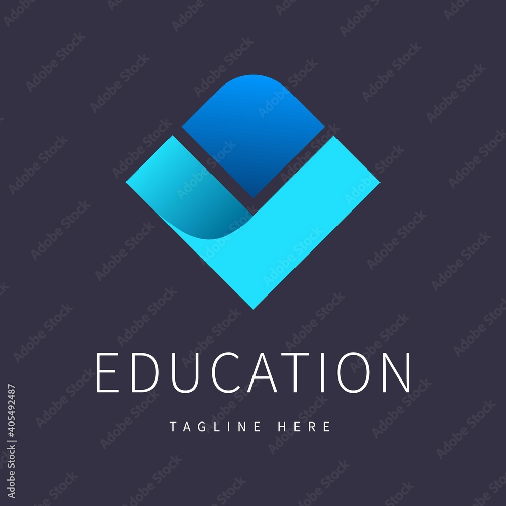 Abstract art square rhombus logo with blue shape background.Design ...