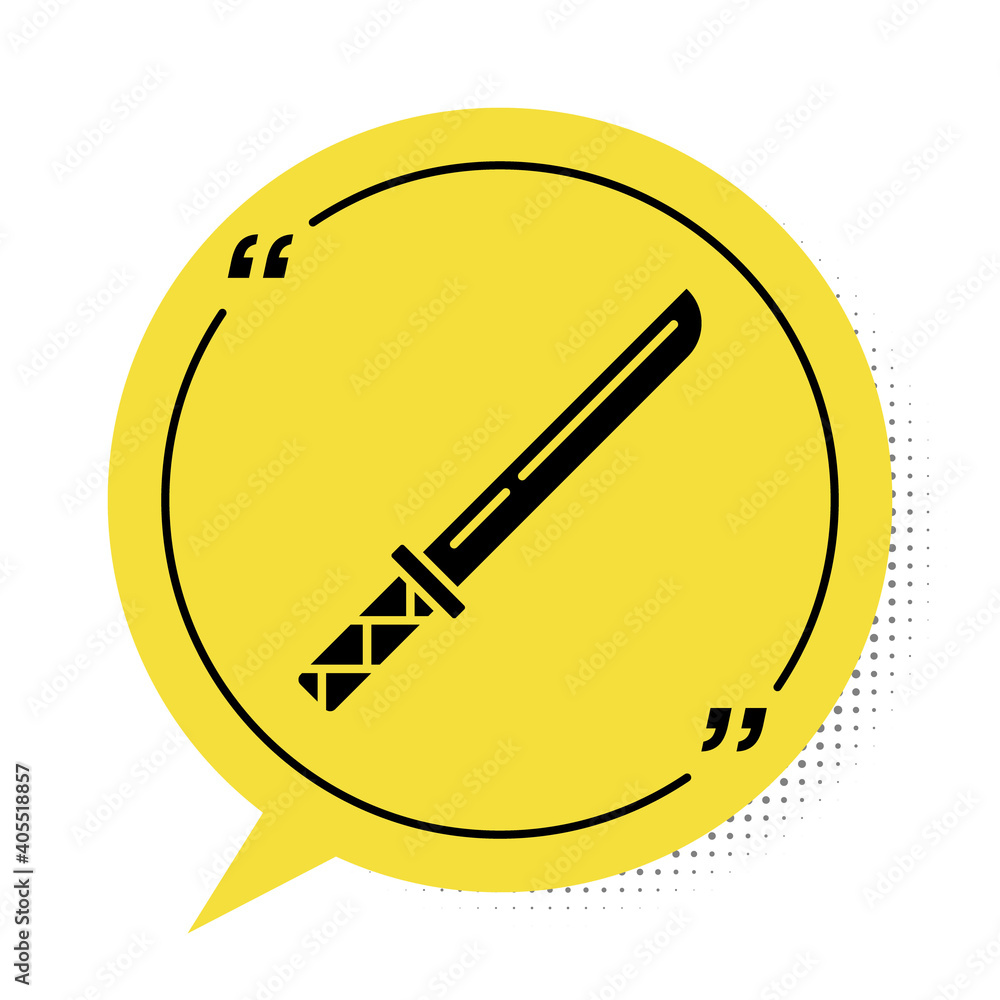 Black Traditional Japanese katana icon isolated on white background ...