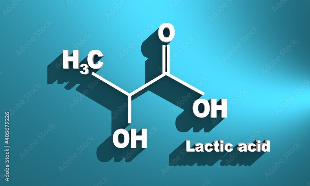 Ilustración de Stock Lactic acid molecule. Structural chemical formula ...