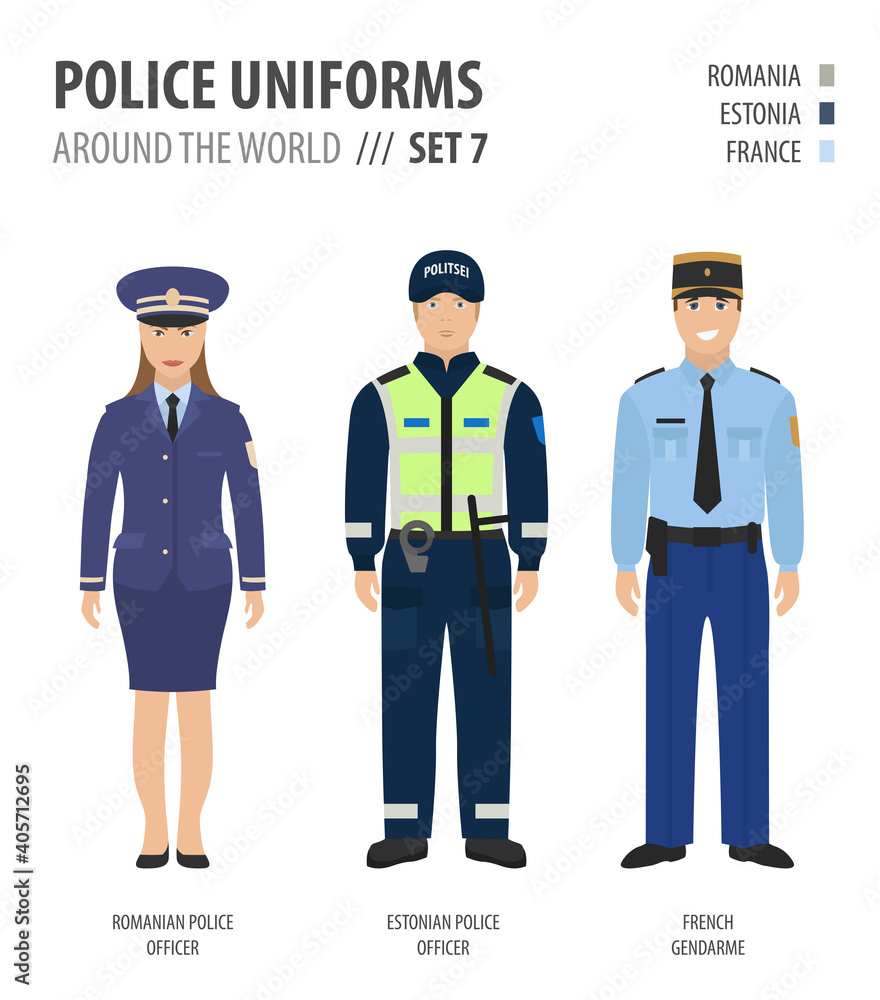 Police uniforms around the world. Suit, clothing of european police ...