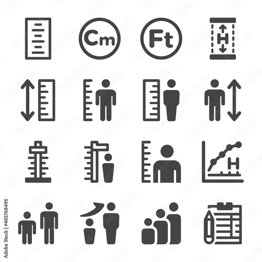 human height icon set,vector and illustration Stock Vector | Adobe Stock