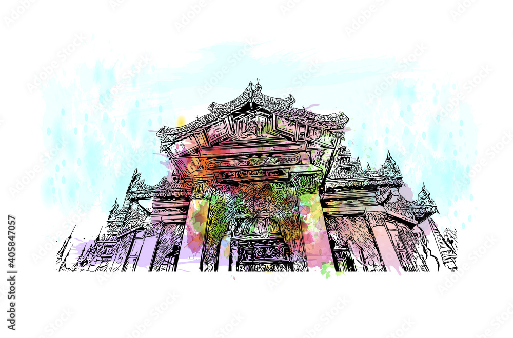 Building view with landmark of Dawei is the city in Myanmar ...