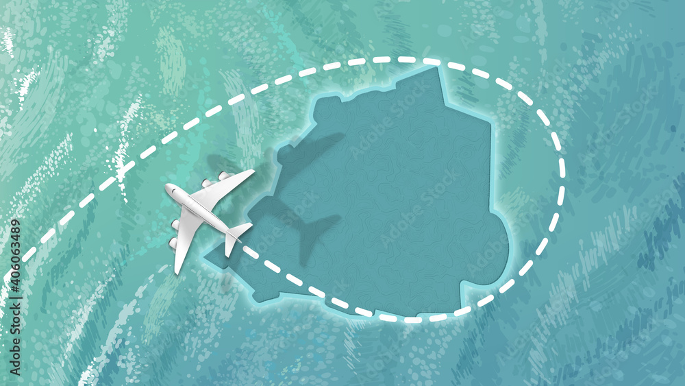 airplane flying on Holy see Map Travel visit discover Holy see 8K ...