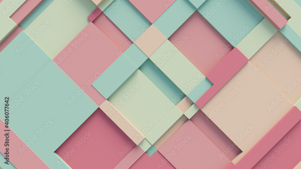 Multicolored tech background, with a geometric 3D structure. Clean ...