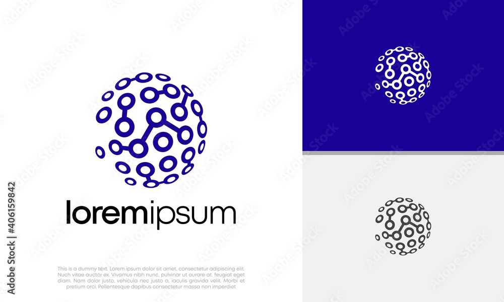Abstract artificial intelligence logo. Innovative high tech logo template. Smart computer ...