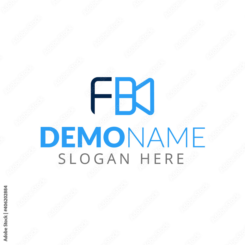 Stock-Vektorgrafik „Initial FB and camera monogram logo style template ...