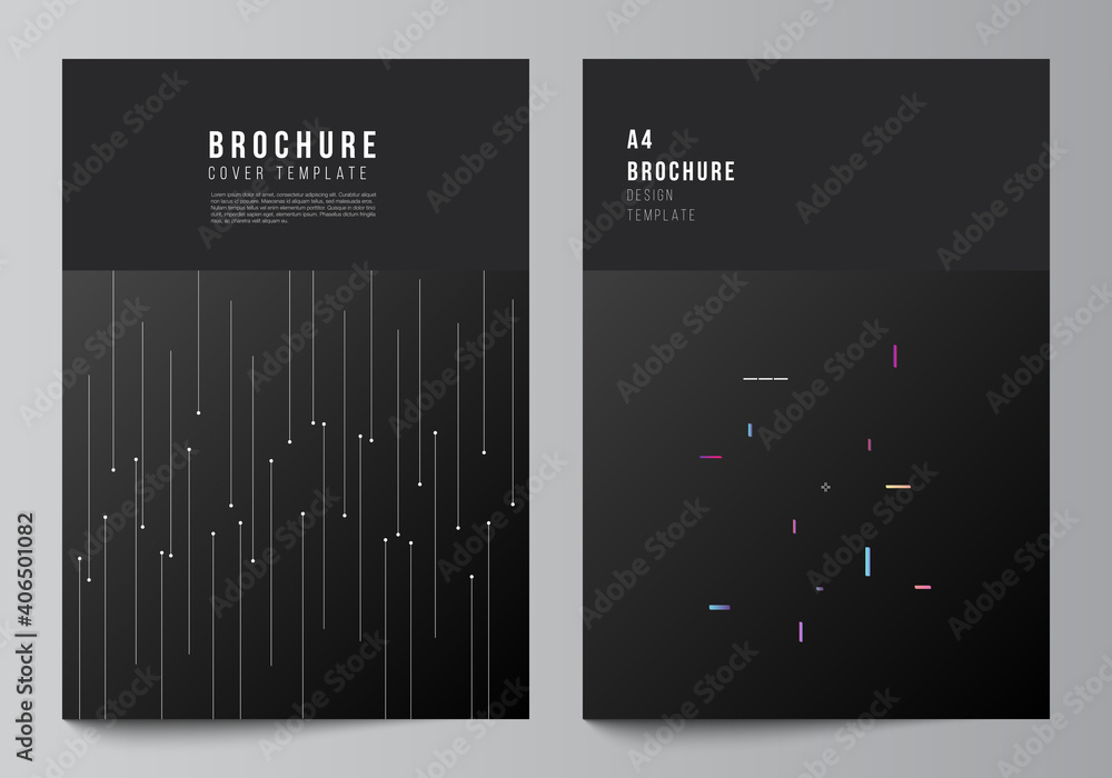 Vector layout of A4 format cover mockups design templates for brochure ...