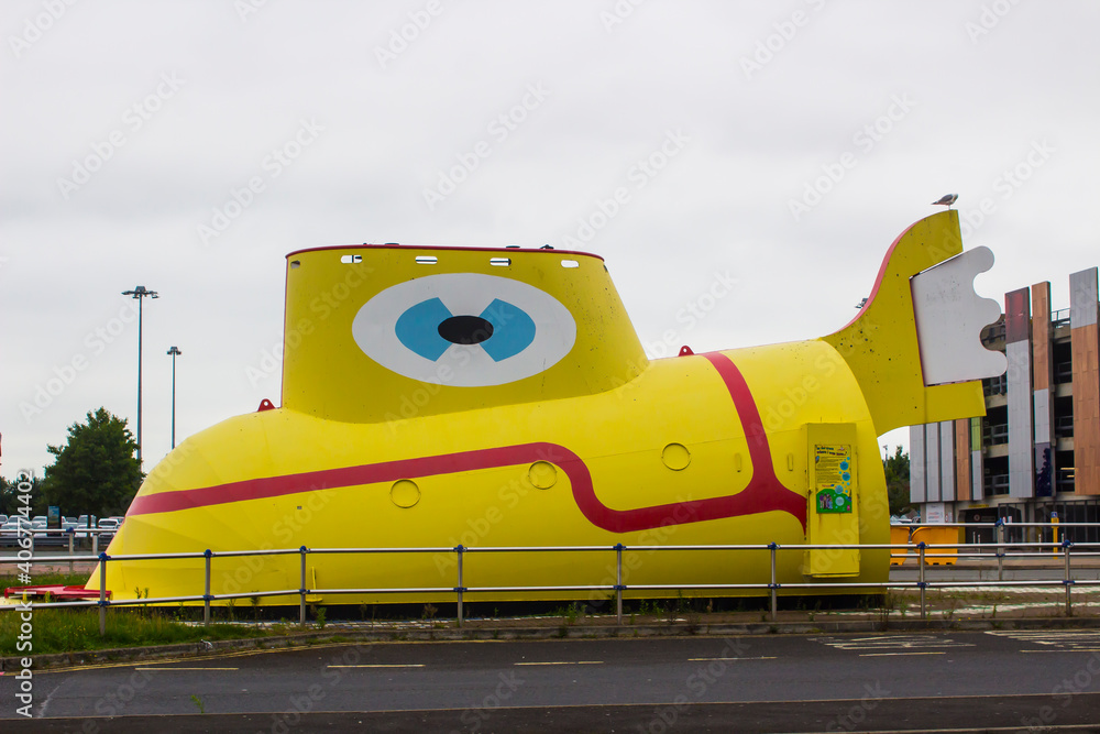 8 july 2020 The famous life size sculpture of the Yellow Submarine so ...