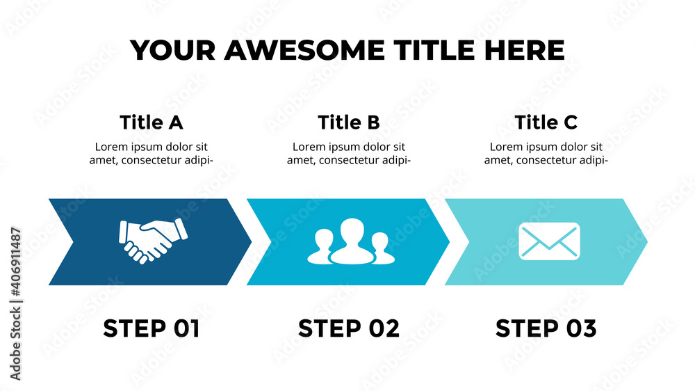 Arrows Vector Infographic. Timeline with 3 steps, options. Presentation ...