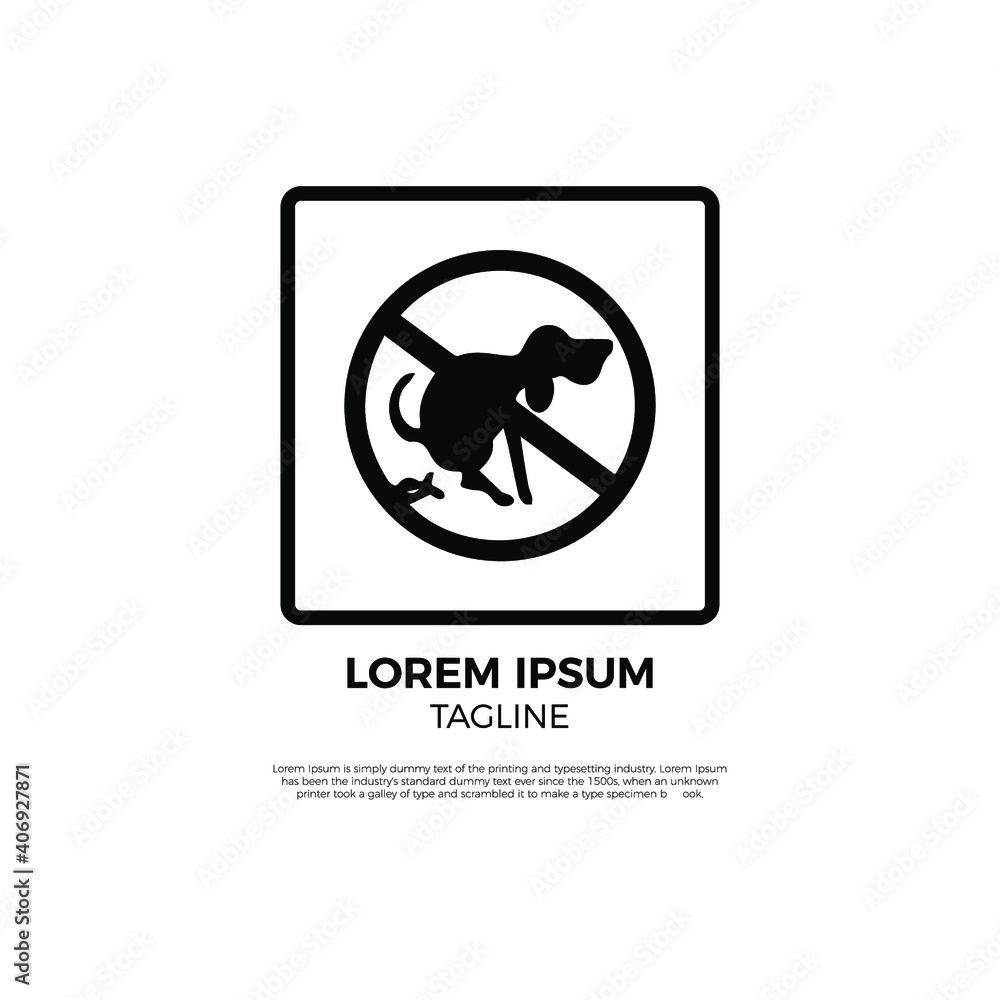Dog and excrement, no dog pooping sign. Information circular sign for ...