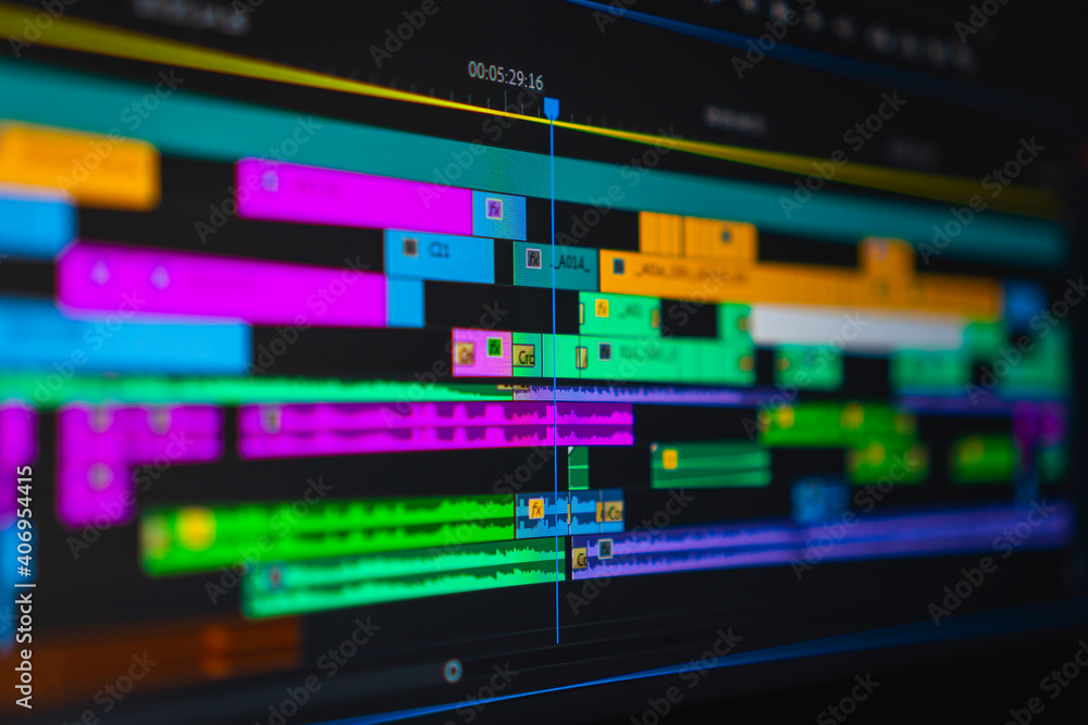 Foto Professional video editing timeline. video editing concept. do Stock | Adobe Stock